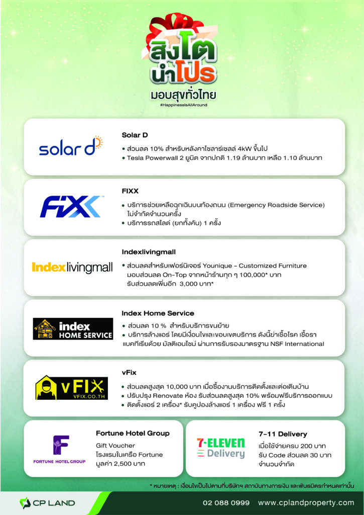 CP LAND ผนึกกำลัง 17 พันธมิตร อัดแคมเปญแรงส่งท้ายปี ‘สิงโต นำโปร’
